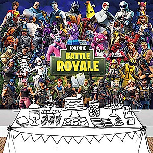 Battle Royale Backdrop Poster Video Game Photo Background Party Supplies Happy Birthday Gamer Banner Kids Wall Decoration 7x5Ft
