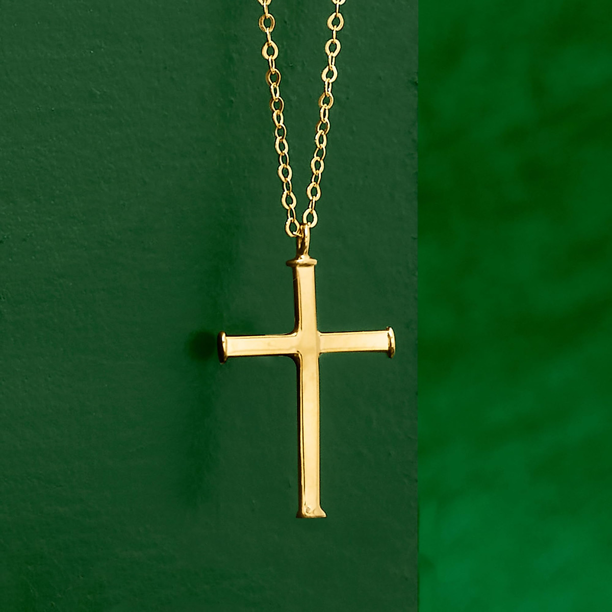Ross-Simons Italian 14kt Yellow Gold Cross Necklace. 20 inches