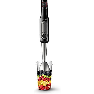 Philips ProMix Viva Collection Handblender, 300W Blending Power, SpeedTouch, ProMix Technology, Easy & Intuitive, On-the-Go Tumbler, Black, (HR2627/91)