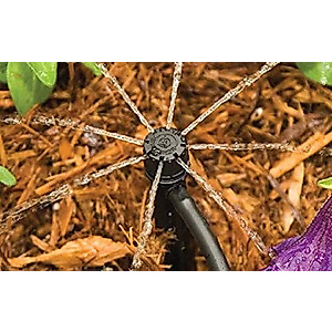 Mini Skater 360 Degree Adjustable Drip Emitters Sprayer Irrigation Drippers Sprinklers Watering Drippers on Stake Fit for 1/4 Inch (4/7mm) Drip Irrigation Tubing (Black,50Pcs)