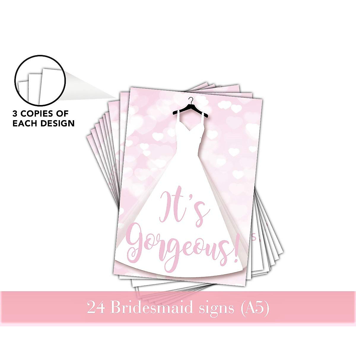 PureRejuva Wedding Dress Shopping Signs Paddles (25 pieces) - Say yes to the Dress Props – Ideal for Bridal Dress Shopping Fun with your Bridesmaids