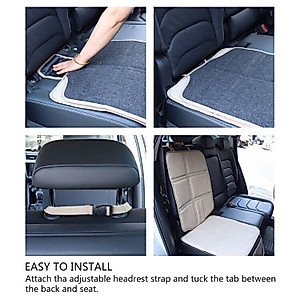 pefirst Car Seat Protector, Extra Thick Car Seat Covers Non-Slip Waterproof Mat Pad Leaving No Imprints Marks for Child Baby Pet Truck SUV Automobile (Beige-A)