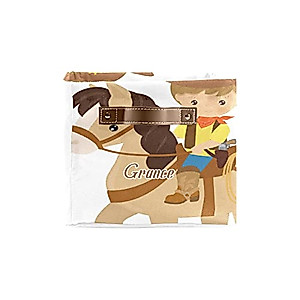Western Cowboy Horse Custom Storage Basket ,Personalized Storage Bins Cubes Organizer with Handle for Bedroom Wardrobe,Nursery,Basket 1 Pack