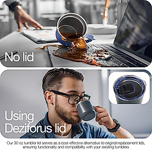 30 oz Tumbler Lid, Replacement Lids Compatible With YETI 30 oz Tumbler, 35 oz Straw Mug and 14 oz Mug, Spill Proof Lids for Yeti Tumbler 2 Pack Yeti Lid with Magnetic Slider Switch, BPA Free