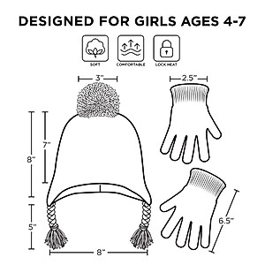 Disney Girls Princess Hat And Kids Gloves Set For Ages 4-7, Pink/Punch Pink