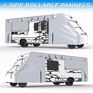 SELIMON 300D Top Class C RV Cover with Waterproof PU Coating Rip-Resistent & Anti-UV Winter Camper Cover Fits 23' to 26' Motorhome