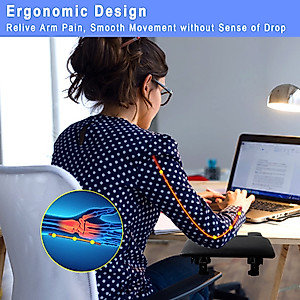 eulps Foldable Desk Extender Tray, Arm Rest for Desk, Ergonomic Forearm Leather Soft Armrest Support, Wrist & Elbow Pad for Home and Office, Easy Typing & Pain Relief