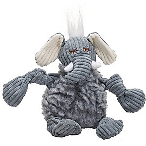 HuggleHounds Knottie Plush Dog Toy - Dog Stuffed Animal Toy, Puppy Toys, Squeaky Dog Toy for Small, Medium & Large Dogs, Soft Fleece, Durable Plush to Keep Them Busy - Ellamae Elephant, Small