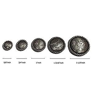 Toxic Jungle 2 Pieces 4/5 inch (21mm) Indian Head Nickel Classic Screw Post Decorative Nickel Concho, Ornament for Leathercraft Saddle/Belt/Saddle Blanket/Hats/Wallet, Antiqued Silver