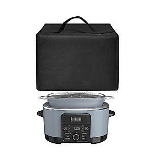 Cooker Dust Cover Heavy Duty Waterproof and Dustproof Multi-Purpose Cooker Cover Compatible with Ninja MC1001 Foodi Possible Cooker PRO 8.5-Quart Slow Cooker Oven Safe Black,19.3"Dx15"Wx9.8"H (Black)