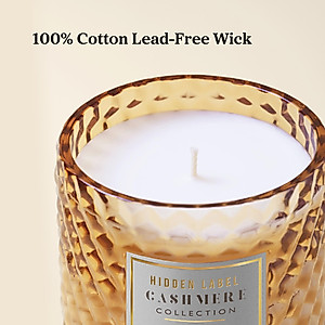 Hidden Label Amber & Vanilla Scented Candle, Natural Soy Candle,100% Cotton Lead-Free Wick,Candles for Home Scented,10 oz 65 Hours Burn time,Candle Gifts for Women & Men.