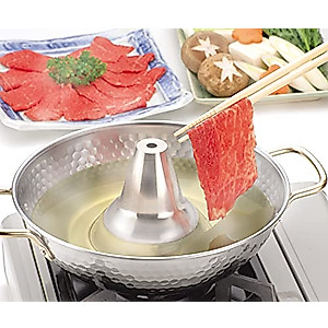 Pearl Metal Warakuan HB-5969 Stainless Steel Shabu-shabu Pot, 10.2 inches (26 cm), Made in Japan, Gas Fire Only