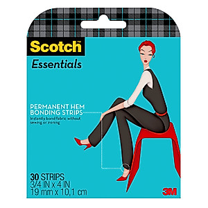 Scotch Essentials Permanent Hem Bonding Strips, 30 Strips (W-107-A)