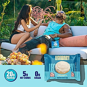 Legendary Foods High Protein Snack Cinnamon Sweet Roll | 20 Gr Pure Protein Bar Alternative | Low Carb Food | Low Sugar & Gluten Free Keto Breakfast Snacks | Healthy Cinnamon Rolls (10-pack)