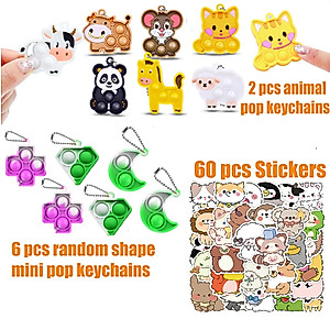 120 PCS Party Favors for Kids, Pop Fidget Treasure Box Toys, Classroom Prizes, Pinata Filler Goodie Bag Stuffers, Treasure Chest, Carnival Prize Box Toys for Boys Girls