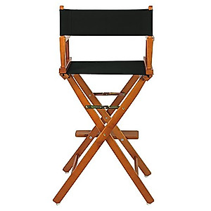Casual Home 30" Director's Chair Honey Oak Frame-with Black Canvas, Bar Height