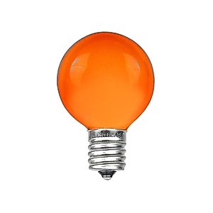 Novelty Lights Incandescent G30 Globe Replacement Bulbs - Outdoor Individual Bulbs for Events, Holiday Parties, Patios, and More - C7/E12 Candelabra Base, 5 Watt Lights (Orange, 25 Pack)