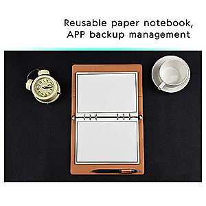 Smart Reusable Notebook with A Pen, A5 Waterproof Erasable Smart Notebook Repeating Loose Leaf Diary Stone Paper Business Notebook 10ml (BK)