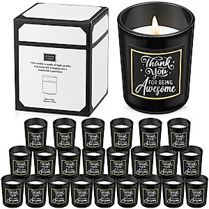 MTLEE 24 Pcs Scented Candles Gift Set 2.5 oz CNA Week Candles May You Be Proud of The Work You Do Candles Thank You Gifts for Employee Appreciation Teachers Graduation,24 Scented(Thank You,Black)