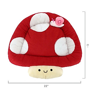 TONBO Soft Plush Small Cute and Cozy Nature Dog Cat Bed, Washer and Dryer Friendly (Mushroom)