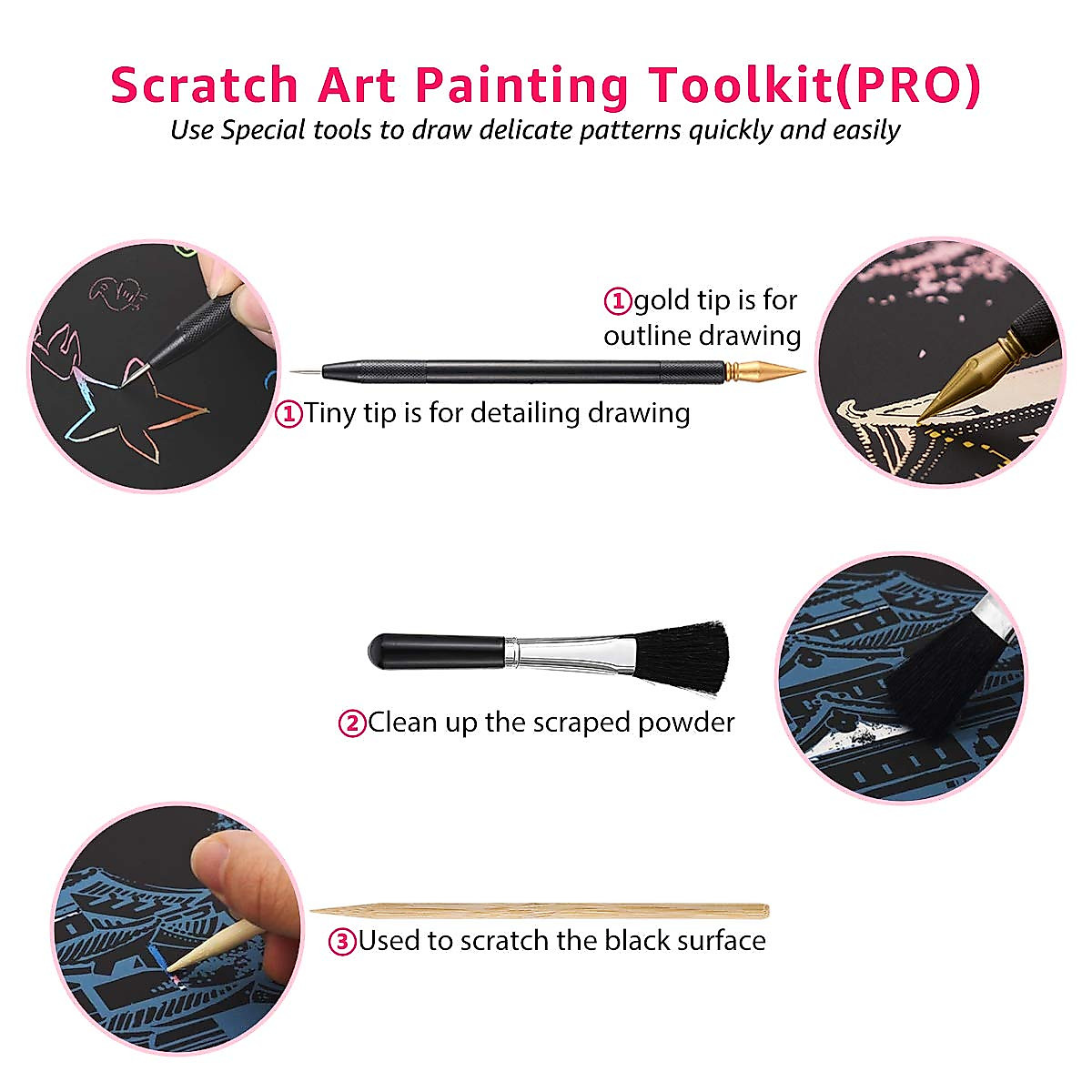 Scratch Paper Art Set, 8 Sheets Rainbow Painting Scratch Off Art Cherry Blossom & Animal Mini Postcard, Art Craft Supplies for Adults Girls & Boys Thanksgiving Christmas Birthday Party Game Gift