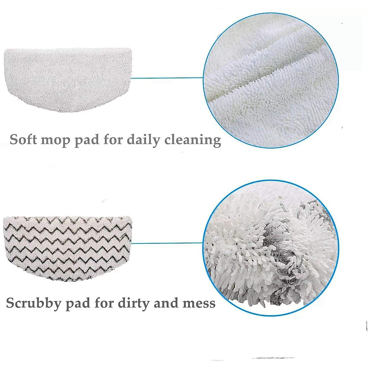 Washable Microfiber Mop Pads Replacement for Bissell Powerfresh 1940 Series Steam Mop (2 Packs)