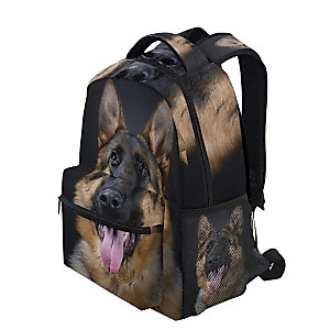 TropicalLife German Shepherd Dog Backpacks School Bookbag Shoulder Backpack Hiking Travel Daypack Casual Bags