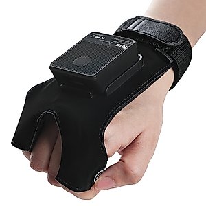 Tera Wearable Glove Barcode Scanner: 2 in 1 Dual Use Detachable Design, Finger Wireless 1D 2D QR Bar Code Reader, 3 in 1 Works with Bluetooth 2.4G Wireless USB Wired, Handheld Bar Code Reader HW0013
