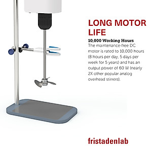 Fristaden Lab Overhead Stirrer | Powerful Analog Lab Mixer | 10 L Capacity | USA Company