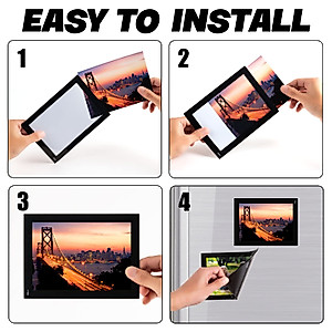 STTMGN Magnetic Picture Frames with Black Border(4"X6",10 Pack),Magnet Photo Frame Pockets/Postcard Holder,Decorations for home/office/school/Classroom/party