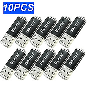 10pcs/Bag High Speed Pendrive USB Flash Drives Metal Thumb USB 2.0 Business use USB Disk On Key (2GB, Black)