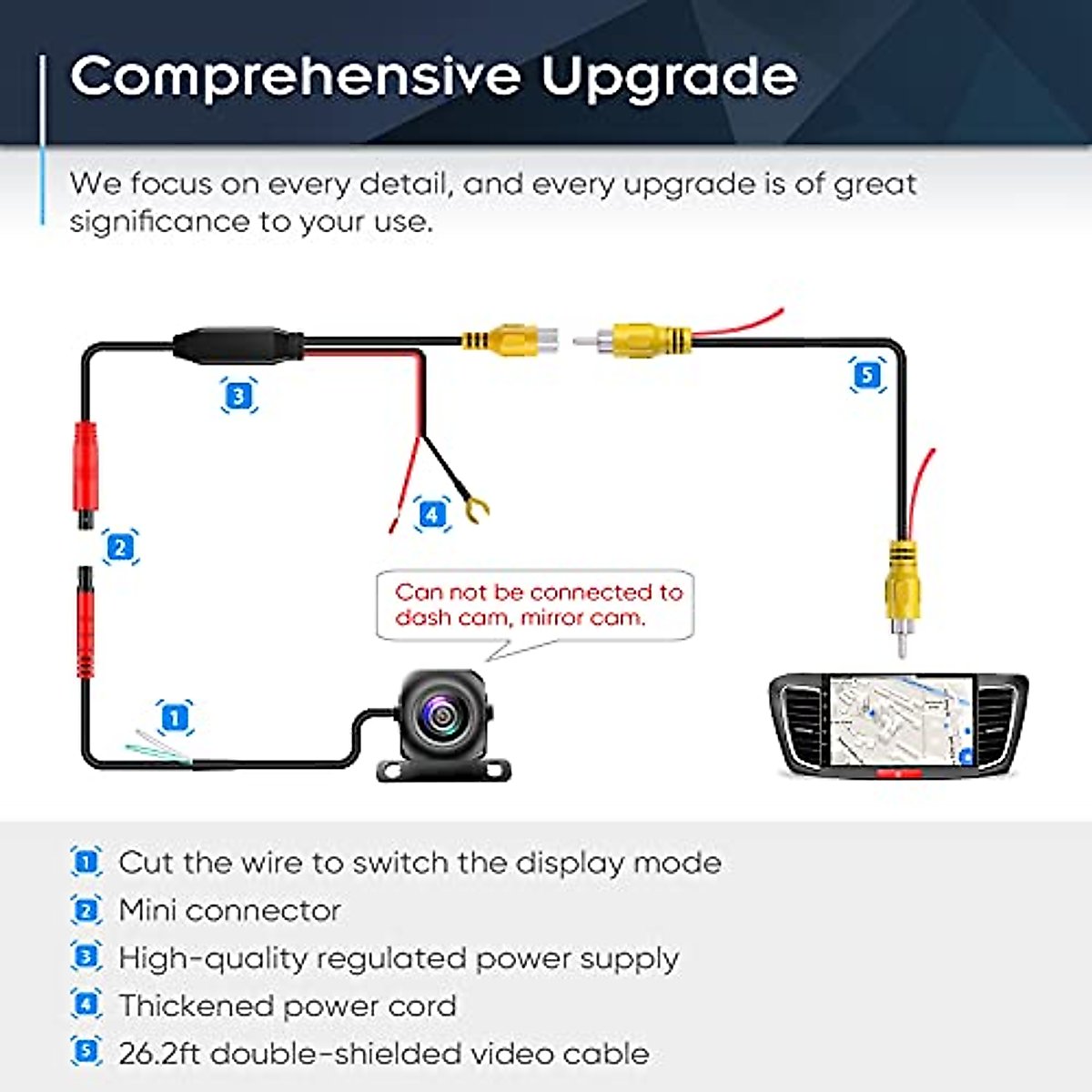 PixelMan PMD2A Backup Camera, Upgrade HD Metal 170 Degree Wide Angle Rear View Reversing Camera,Super Night Vision IP69 Waterproof Universal Reverse Rearview Cam for Car Vehicle SUV RV Pickup