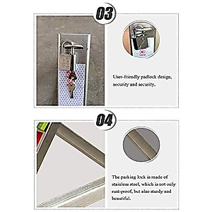 Parking Locks Parking Piles Parking Barriers Thick Stainless Steel Type a Triangular Locked Car Parking Spaces Lock Occupying Integrally Molded Crash,55 X 8 X 35Cm Bollard