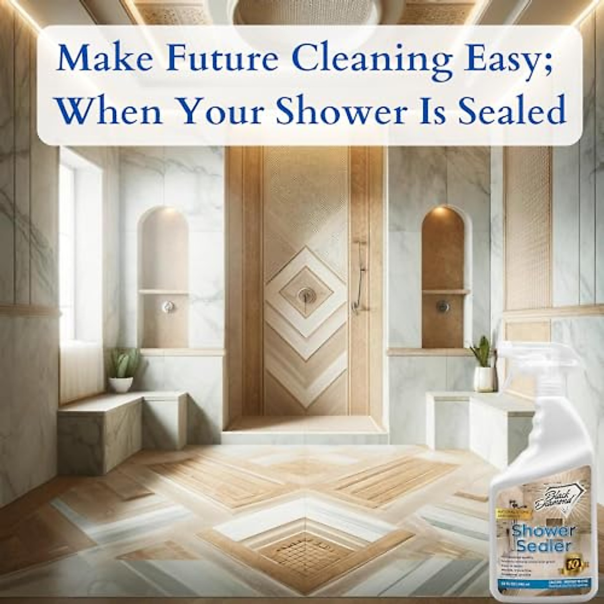 Natural Stone and Grout Penetrating Shower Sealer. Marble, Granite Travertine, Limestone. Protects Making Them Easy to Clean. Works Also on Grout in Tile, Ceramic, and Porcelain. 32oz.