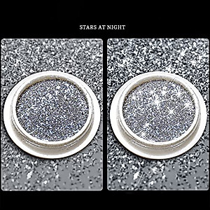 Yamaler 1 Set Nail Ornament Reflective Stunning Visual Effect Lightweight Shining Glitter Nail Powder with Stick Set Nail Supplies