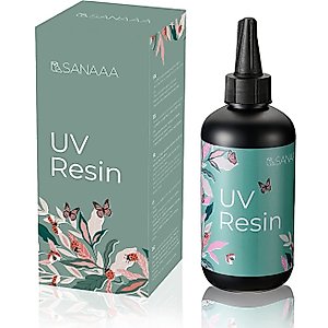 UV Resin 200g/7oz One Minute Fast Curing Clear Hard Type for Polymer Clay Seal, Tumbler, Pen, DIY Earring Pendant Jewelry Making