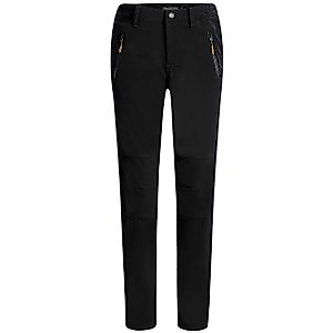 Camii Mia Women's Winter Warm Outdoor Slim Windproof Waterproof Ski Snow Fleece Hiking Pants (32W x 30L, Black)