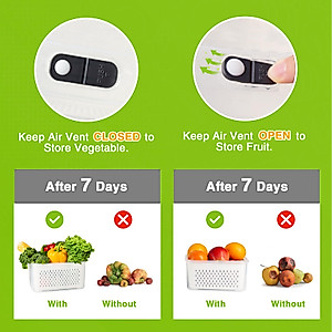 LUXEAR 5PCS Fruit Storage Containers For Fridge, Produce Vegetable Saver Container with Lid Colander Vent Handle, BPA-Free Refrigerator Microwave Dishwasher Safe, Keep Fruits Veggie Food Meat Fresh