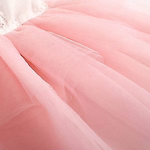 Kids Toddler Baby Girl Easter Outfits Bunny Sleeveless Dress Lace Tutu Skirt One Piece Mesh Summer Princess Sundress (Pink, 1-2T)