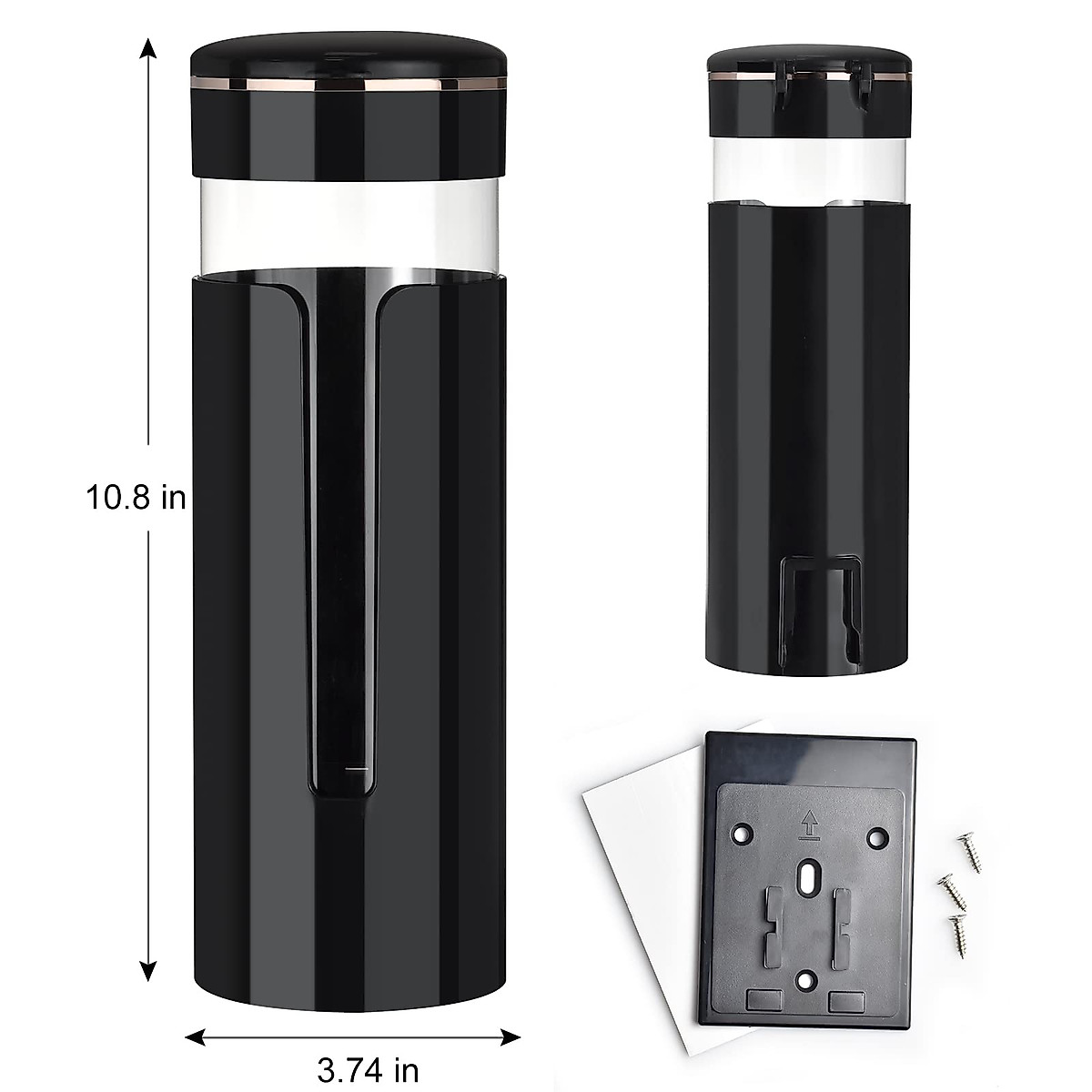 Cup Dispenser, Wall Mount Water Cooler Cup Dispenser fits 4-7 oz Disposable Paper and Plastic Cups, Pull Type Cup Holder for Bathroom, Office, Break Room, Gym, Black