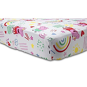 Peppa Pig Be Nice & Kind 4 Piece Toddler Bedding Set - Includes Comforter, Sheet Set - Fitted and Top Sheet + Reversible Pillow Case for Girls Bed, Pink