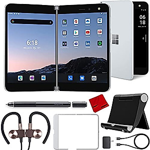 Microsoft Surface Duo 256GB AT&T Locked, Glacier TGM-00001 Bundle with Wacom KP13300D Ballpoint Pen + Deco Gear Wireless Earbuds + Tablet Stand & More