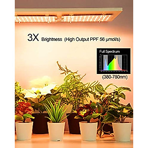 DOMMIA Grow Lights for Indoor Plants, 20W Full Spectrum LED Grow Light with Auto ON & Off Timer, 132 LEDs Sunlike Plant Light for Hydroponics, Succulents & More, Easy to Assemble（2Pcs）