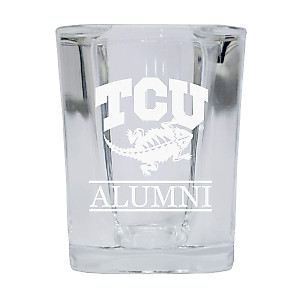 TCU Horned Frogs 2 Ounce Square Shot Glass laser etched logo Design Officially Licensed Collegiate Product