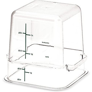 Carlisle FoodService Products CFS Squares Plastic Food Storage Container, 4 Quarts, Clear