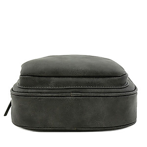 Top Handle Mini Satchel Bag Crossbody Purse (Charcoal Grey)