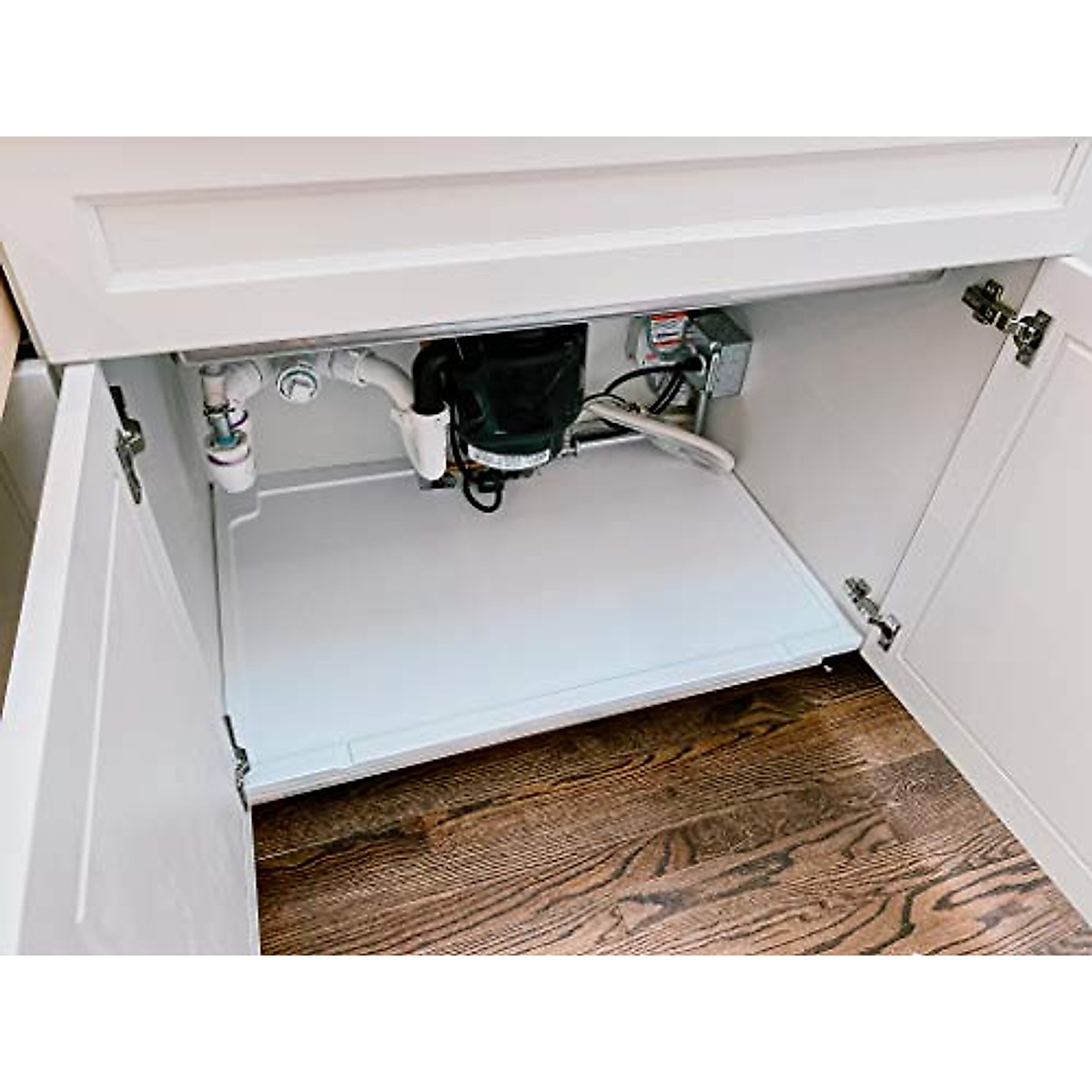 VANCE Trimmable Under Sink Tray for 36 in. Base Cabinet | Protects Cabinets from Leaks and Spills | Adjustable Spill Guard for Kitchen and Bathroom Sinks