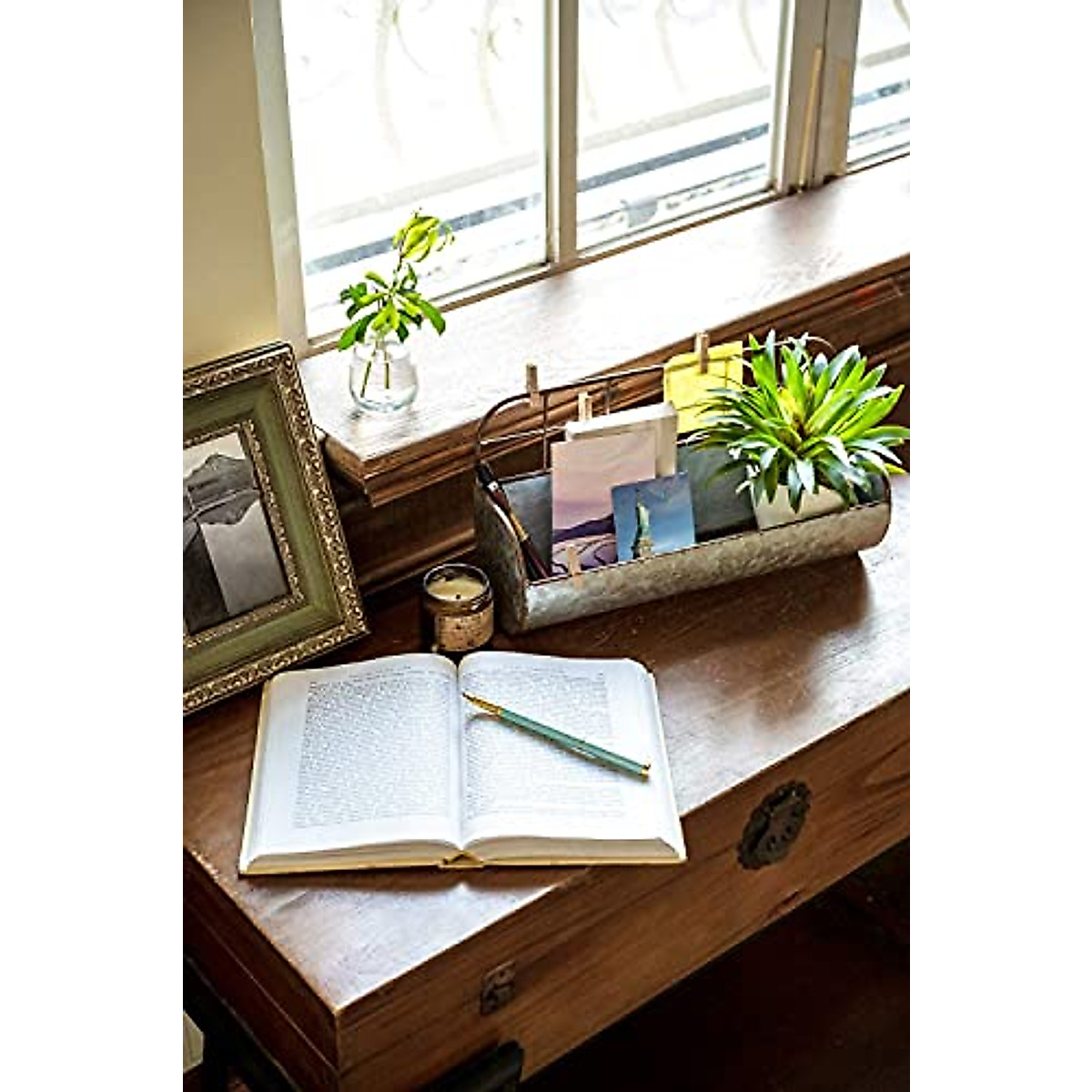 Dahey 2 PCS Farmhouse Galvanized Wall Basket Decor Bathroom Storage Bin Organizer and 2 Pack Rustic Wood Wall Shelves Display Ledge Storage Rack 17 inch