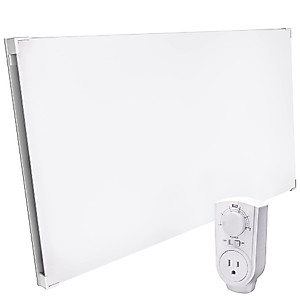 EconoHome Wall Mount Space Heater Panel with Thermostat - 600 Watt Convection Heater with Heat Guard - Ideal for 200 Sqft Room - 120V Electric Heater - Save On Heating Costs - Updated Model