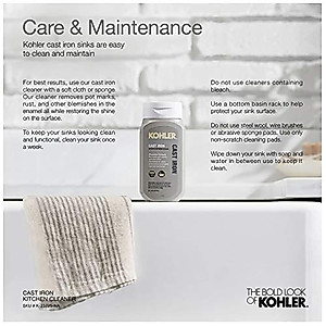 KOHLER 5707-0 Iron/Tones Kitchen Sink, White